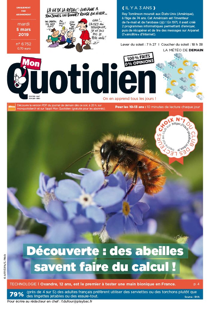 Mon Quotidien N°6752 du 05 mars 2019 à télécharger sur iPad