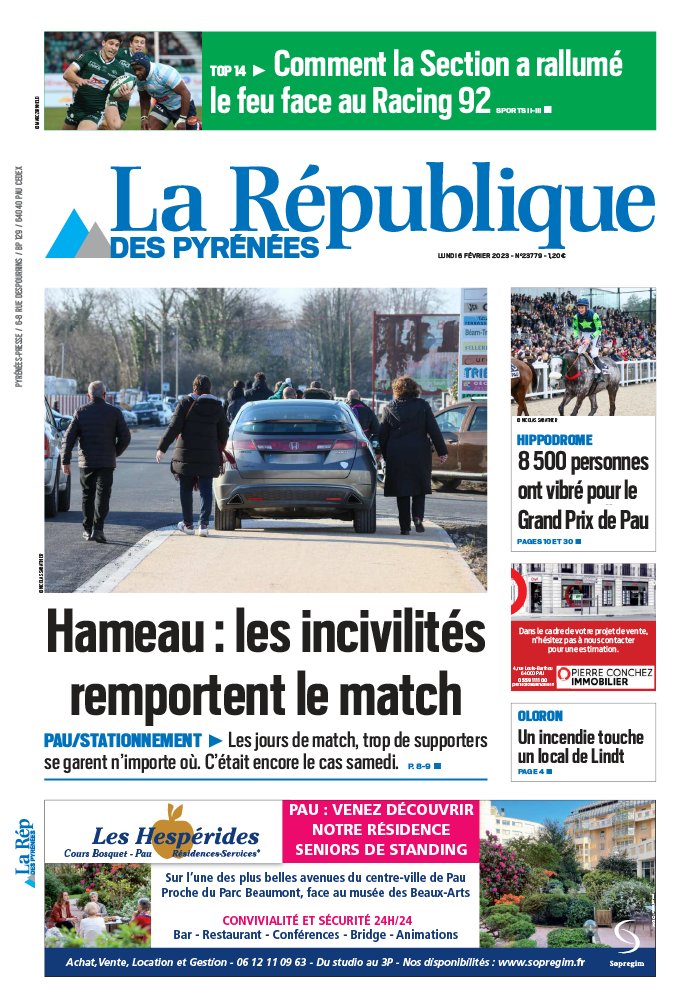 La République des Pyrénées N°20230206 du 06 février 2023 à télécharger sur iPad