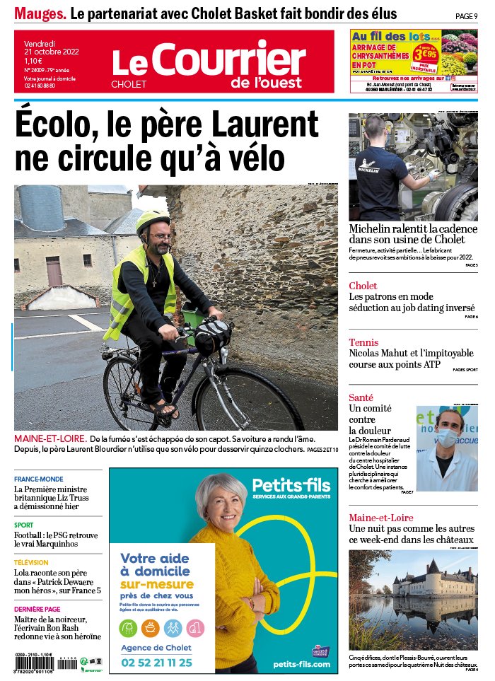 Le Courrier de L'Ouest N°20221021 du 21 octobre 2022 à télécharger sur iPad