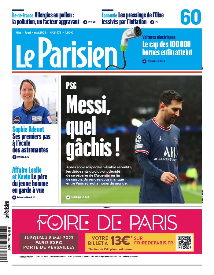 Le Parisien N°20230504 du 04 mai 2023 à télécharger sur iPad