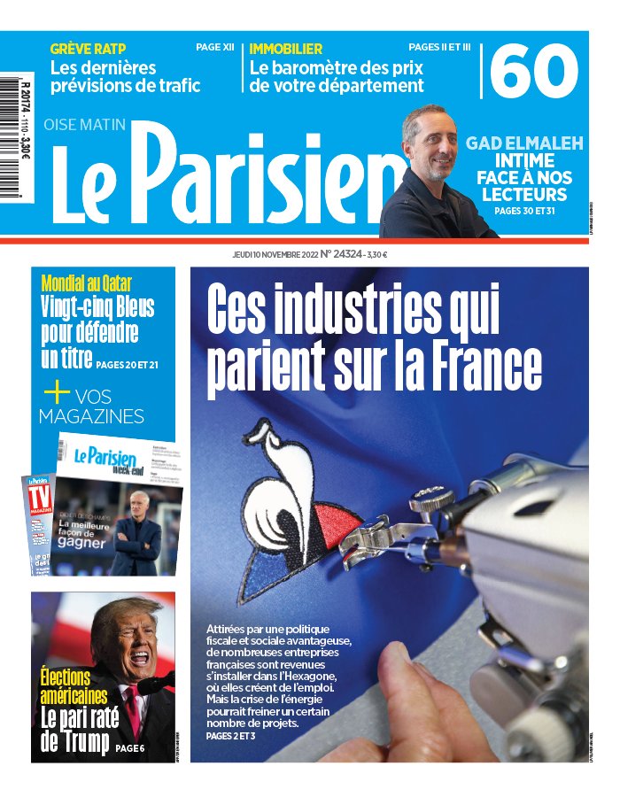 Le Parisien N°20221110 du 10 novembre 2022 à télécharger sur iPad