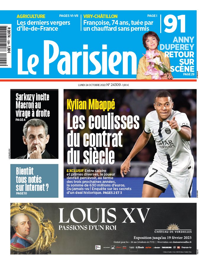 Le Parisien N°20221024 du 24 octobre 2022 à télécharger sur iPad