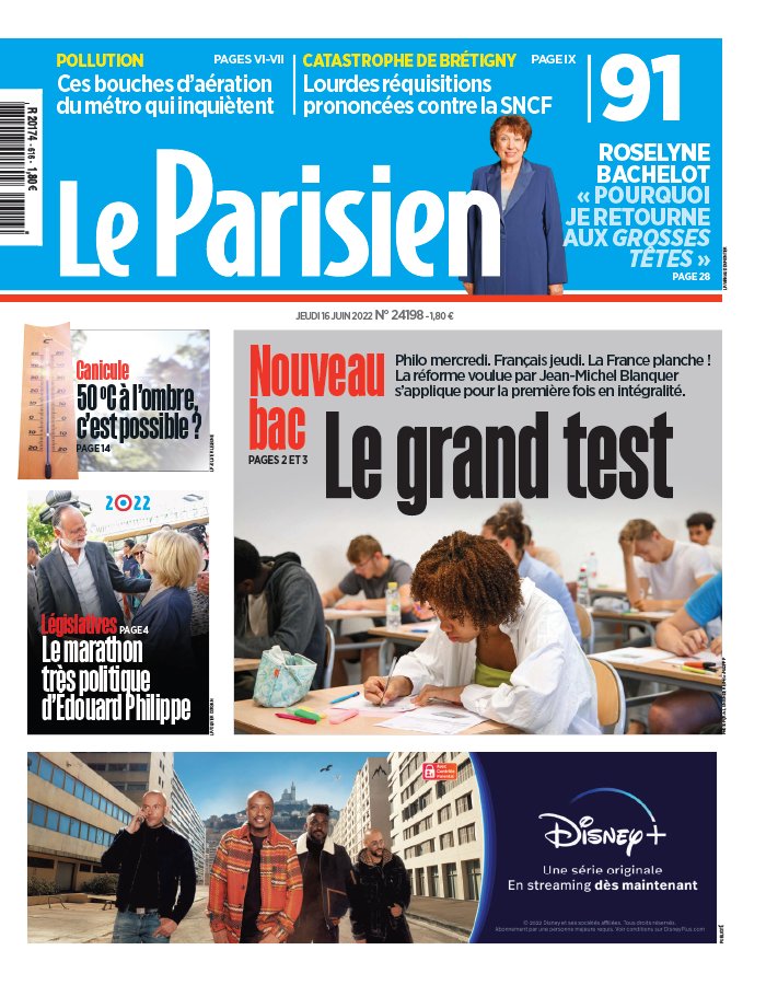 Le Parisien N°20220616 du 16 juin 2022 à télécharger sur iPad