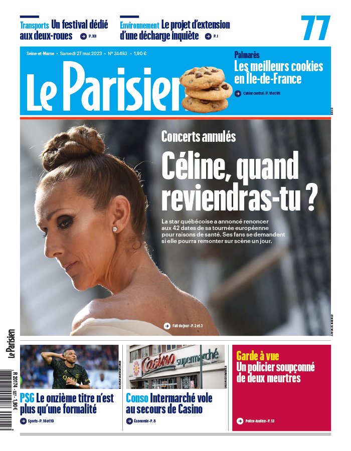 Le Parisien N°20230527 du 27 mai 2023 à télécharger sur iPad
