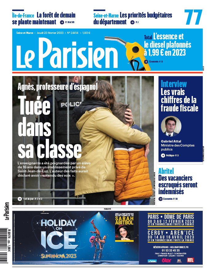 Le Parisien N°20230223 du 23 février 2023 à télécharger sur iPad