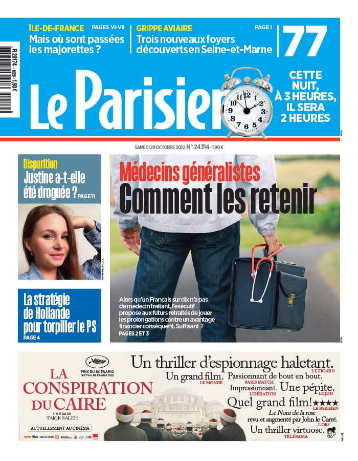 Le Parisien N°20221029 du 29 octobre 2022 à télécharger sur iPad