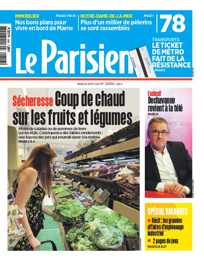 Le Parisien N°20220816 du 16 août 2022 à télécharger sur iPad
