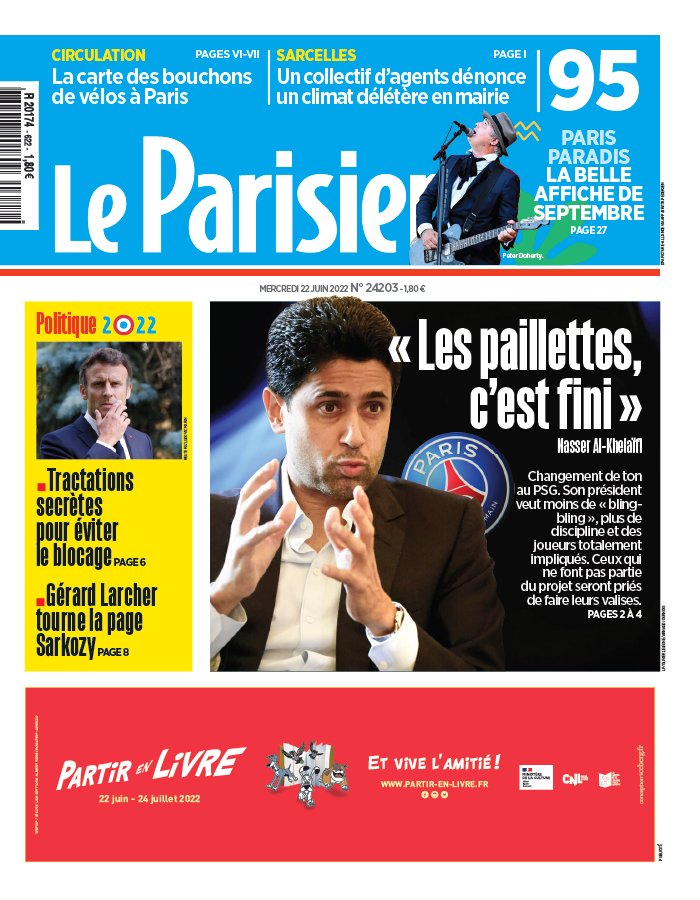 Le Parisien N°20220622 du 22 juin 2022 à télécharger sur iPad