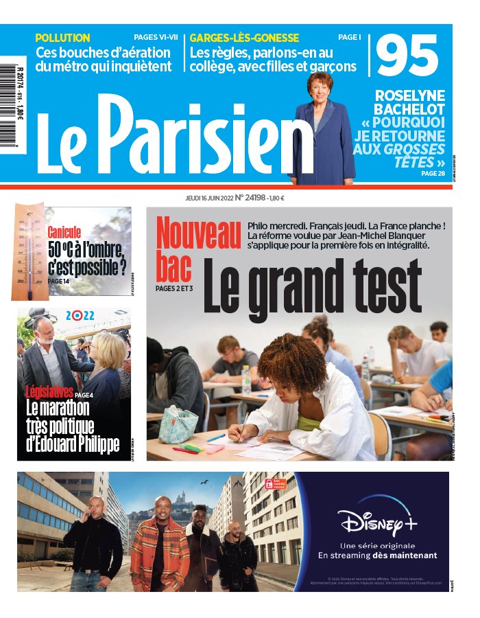 Le Parisien N°20220616 du 16 juin 2022 à télécharger sur iPad