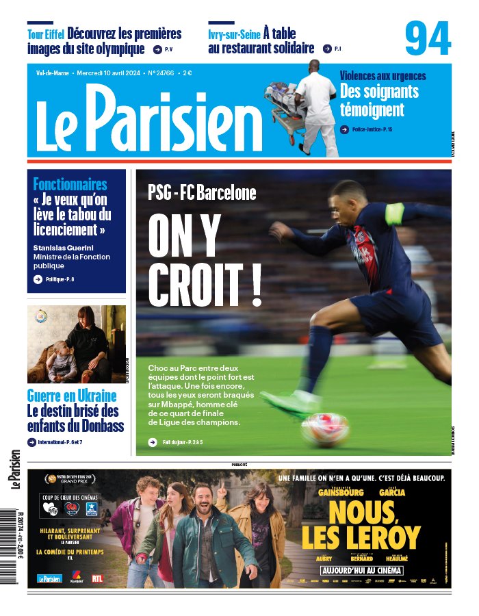 Le Parisien N°20240410 du 10 avril 2024 à télécharger sur iPad