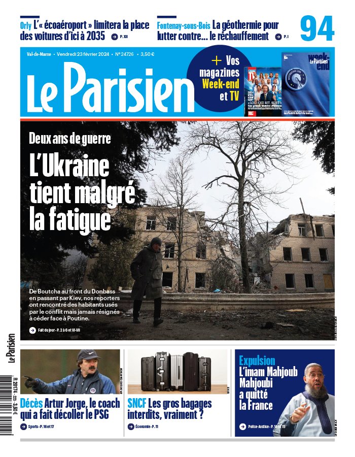 Le Parisien N°20240223 du 23 février 2024 à télécharger sur iPad