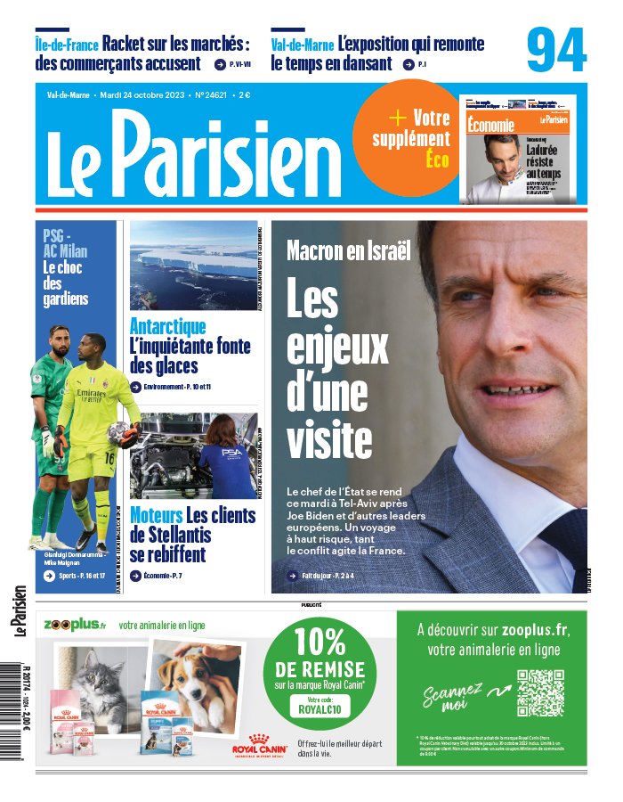 Le Parisien N°20231024 du 24 octobre 2023 à télécharger sur iPad