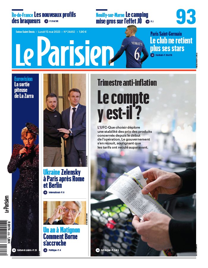 Le Parisien N°20230515 du 15 mai 2023 à télécharger sur iPad