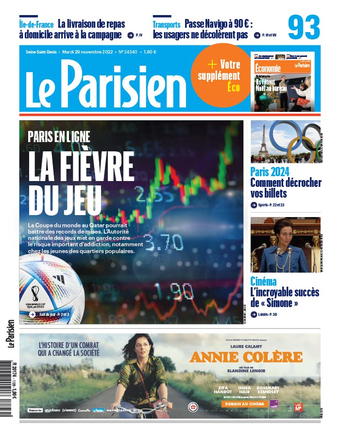 Le Parisien N°20221129 du 29 novembre 2022 à télécharger sur iPad