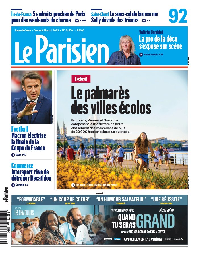 Le Parisien N°20230429 du 29 avril 2023 à télécharger sur iPad
