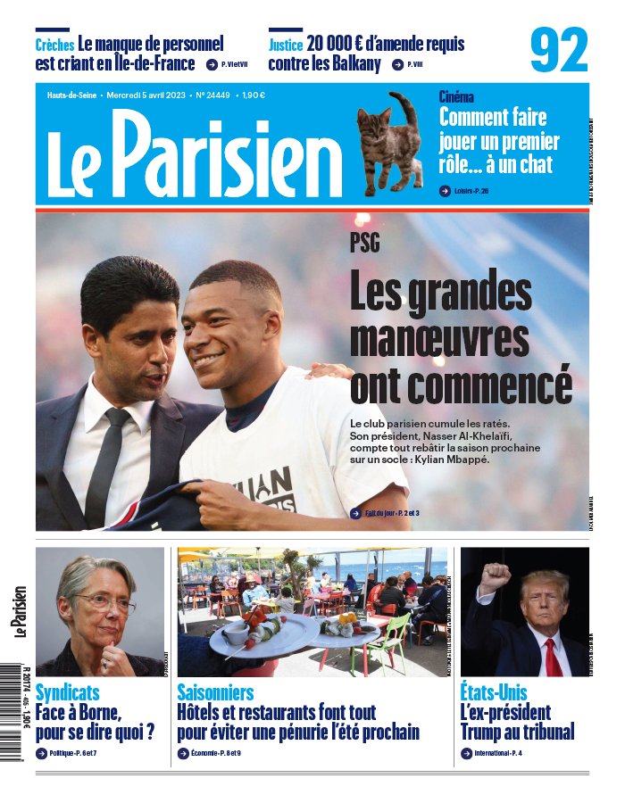Le Parisien N°20230405 du 05 avril 2023 à télécharger sur iPad