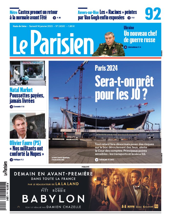 Le Parisien N°20230114 du 14 janvier 2023 à télécharger sur iPad