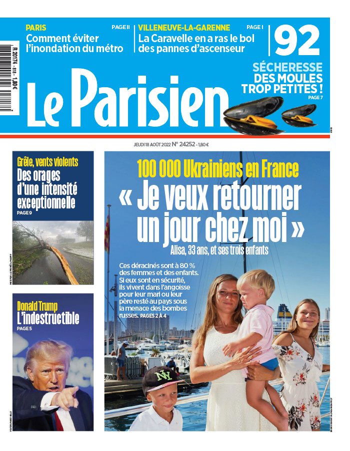 Le Parisien N°20220818 du 18 août 2022 à télécharger sur iPad