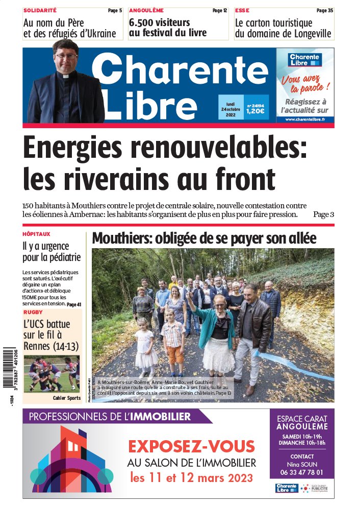 Charente Libre N°24194 du 24 octobre 2022 à télécharger sur iPad