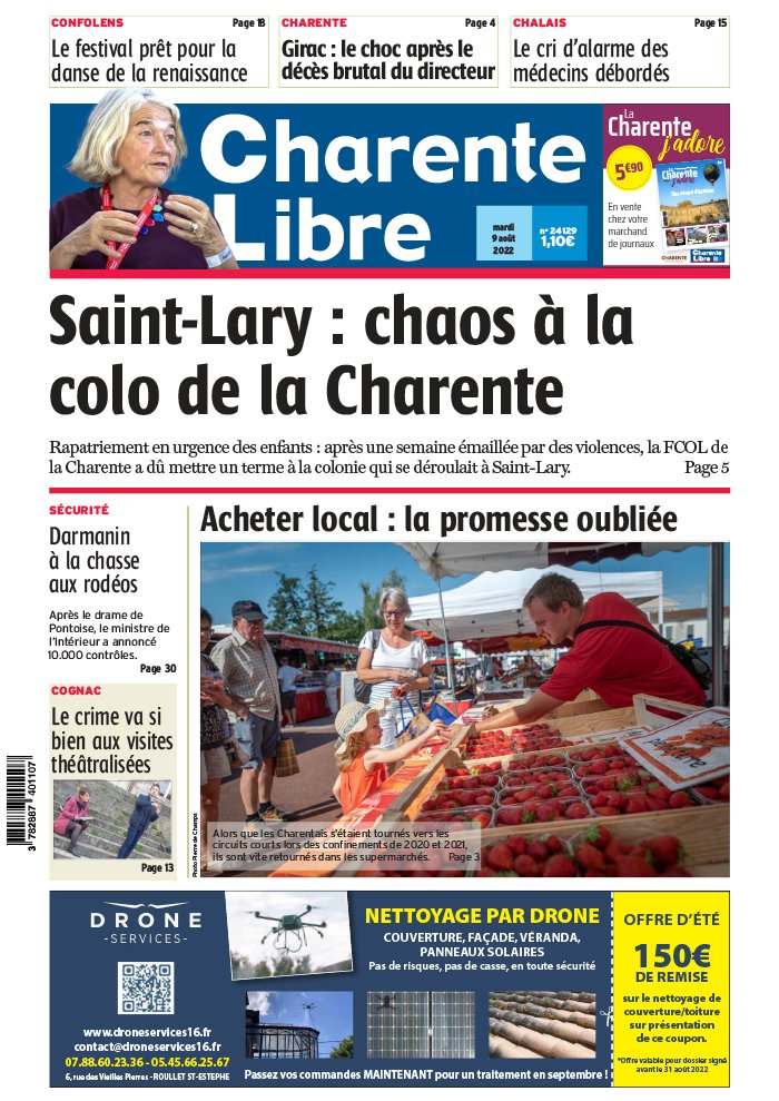 Charente Libre N°24129 du 09 août 2022 à télécharger sur iPad