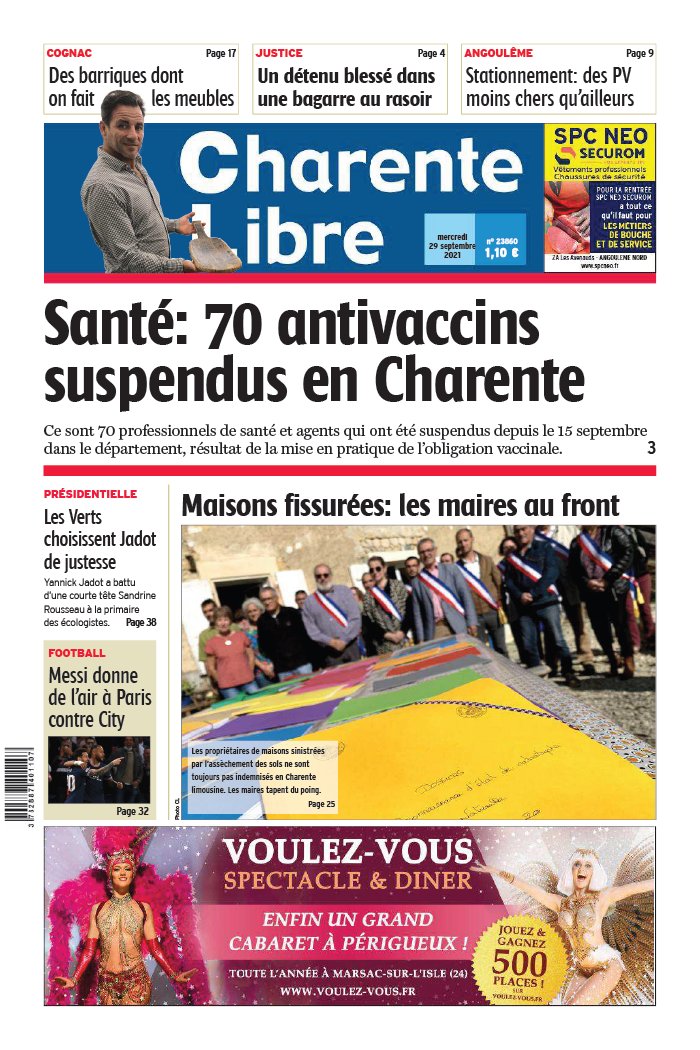 Charente Libre N°23860 du 29 septembre 2021 à télécharger sur iPad