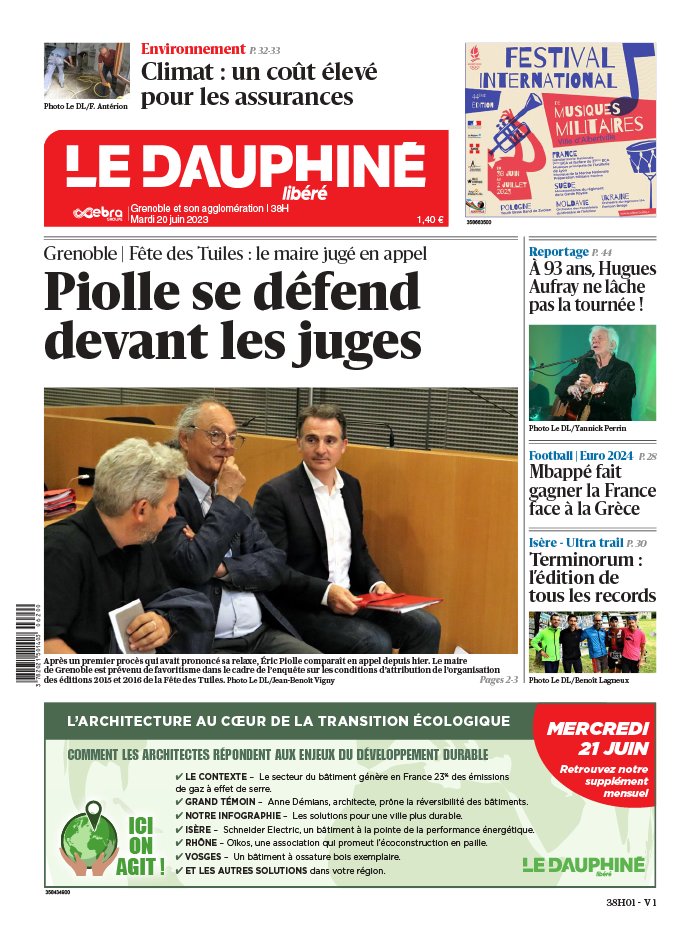 Le Dauphiné Libéré N°20230620 du 20 juin 2023 à télécharger sur iPad