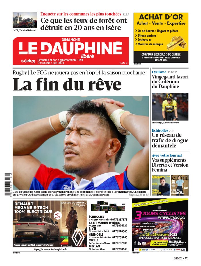 Le Dauphiné Libéré N°20230604 du 04 juin 2023 à télécharger sur iPad