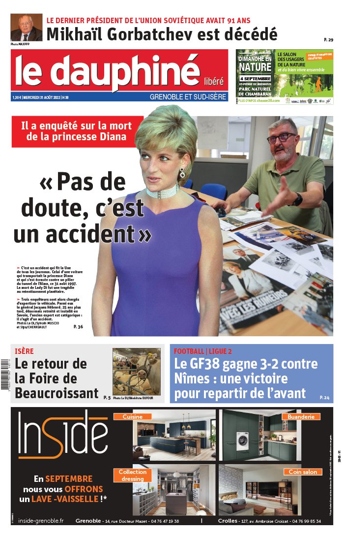 Le Dauphiné Libéré N°20220831 du 31 août 2022 à télécharger sur iPad
