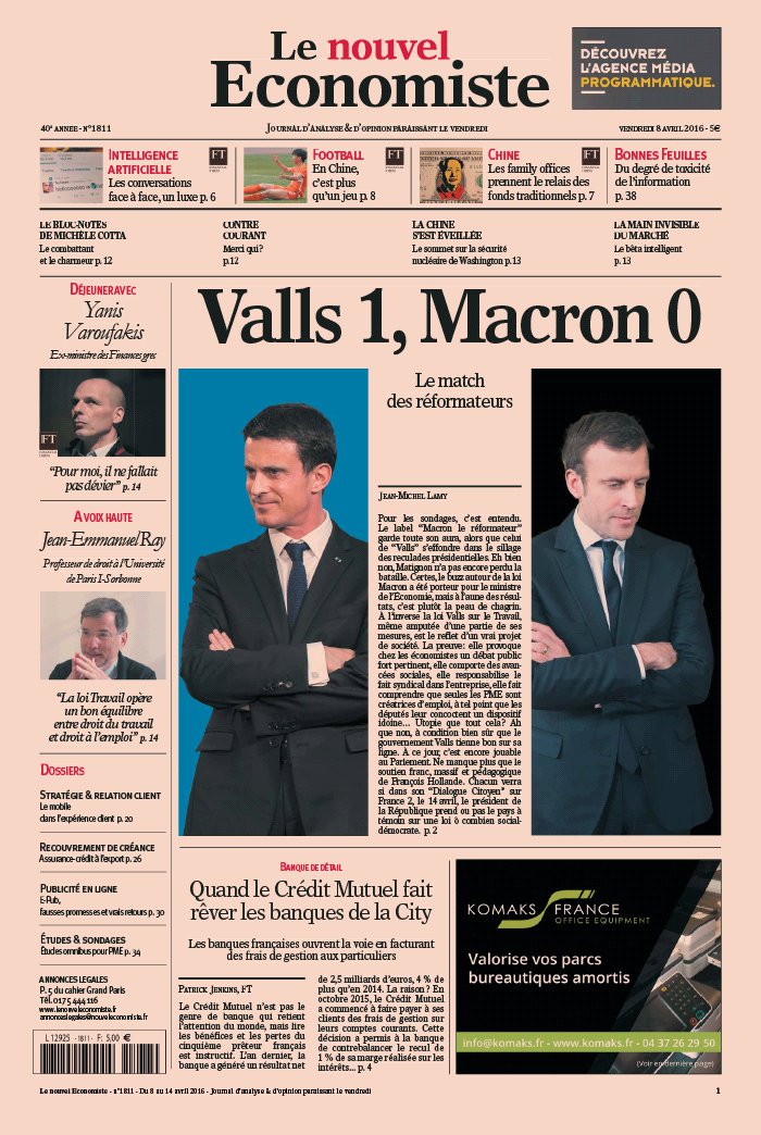 Le nouvel Economiste N°1811 du 08 avril 2016 à télécharger sur iPad