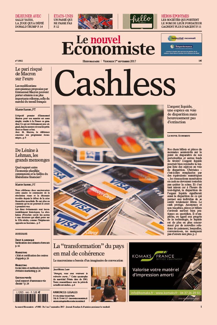 Le nouvel Economiste N°1882 du 01 septembre 2017 à télécharger sur iPad