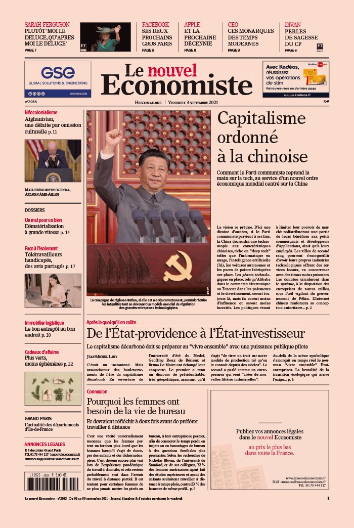 Le nouvel Economiste N°2083 du 03 septembre 2021 à télécharger sur iPad