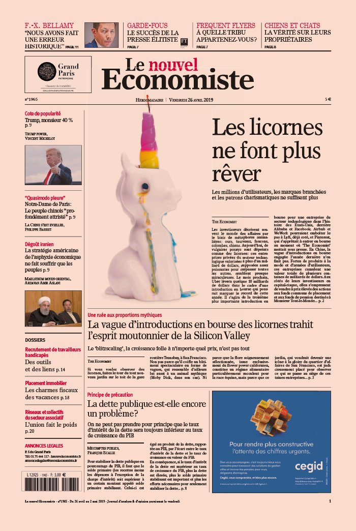 Le nouvel Economiste N°1965 du 26 avril 2019 à télécharger sur iPad