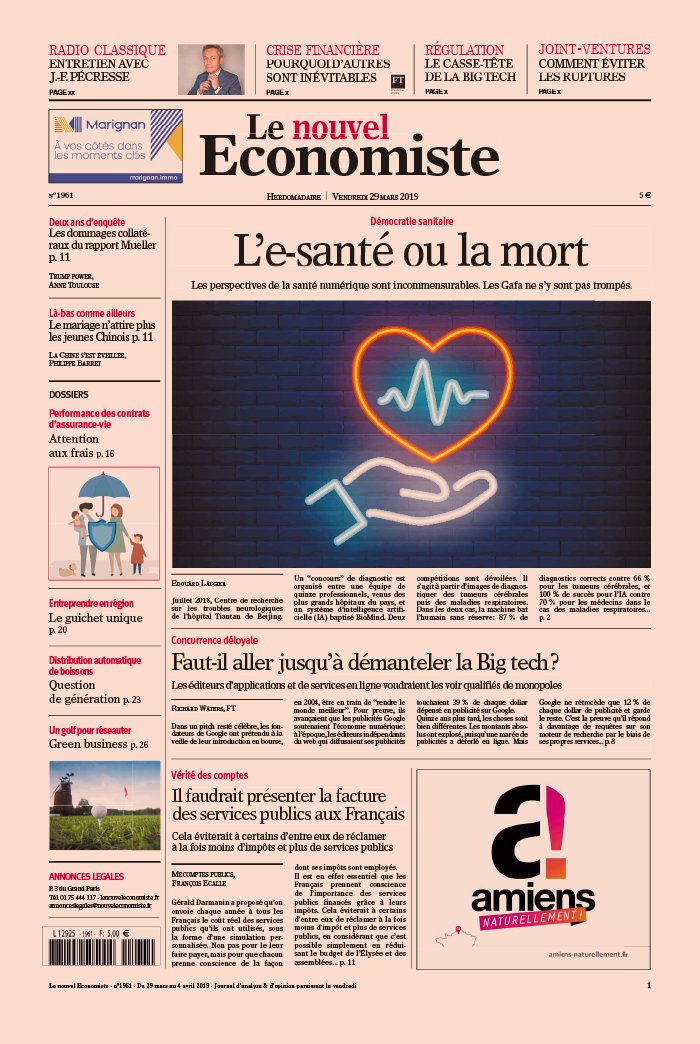 Le nouvel Economiste N°1961 du 29 mars 2019 à télécharger sur iPad