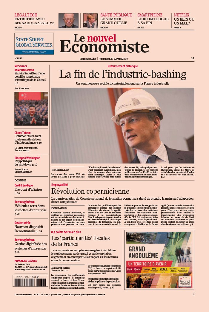 Le nouvel Economiste N°1952 du 25 janvier 2019 à télécharger sur iPad