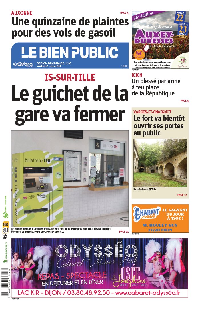 Le Bien Public N°20221021 du 21 octobre 2022 à télécharger sur iPad