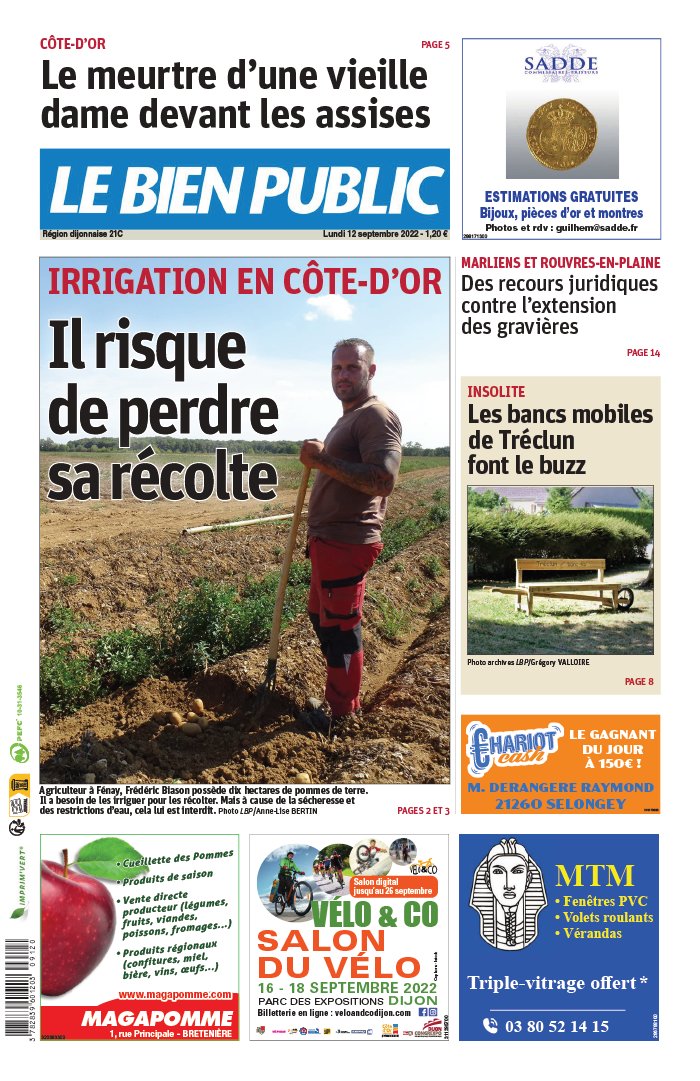 Le Bien Public N°20220912 du 12 septembre 2022 à télécharger sur iPad