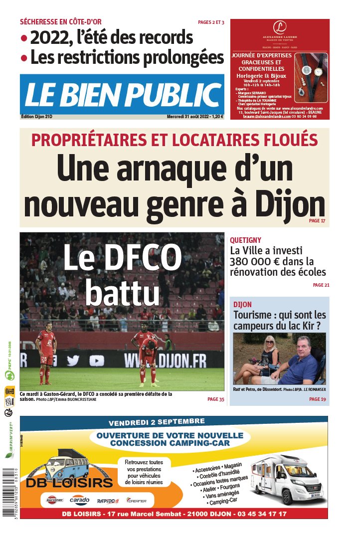 Le Bien Public N°20220831 du 31 août 2022 à télécharger sur iPad