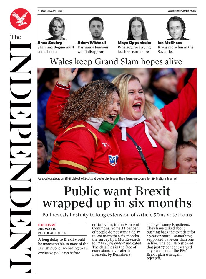 The Independent N°20190310 du 10 mars 2019 à télécharger sur iPad