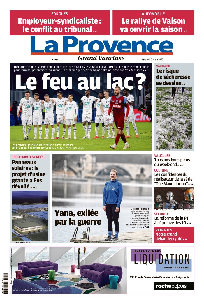 La Provence N°20230303 du 03 mars 2023 à télécharger sur iPad