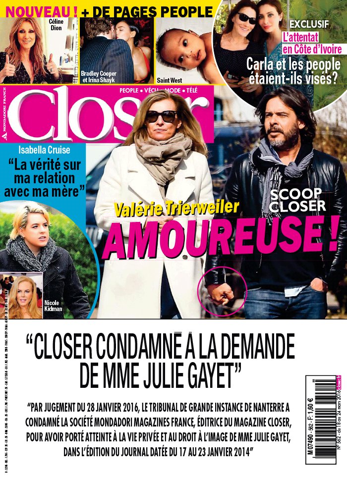 Closer N°562 du 18 mars 2016 à télécharger sur iPad