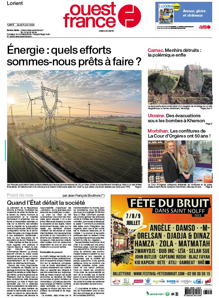 Ouest-France N°20230608 du 08 juin 2023 à télécharger sur iPad
