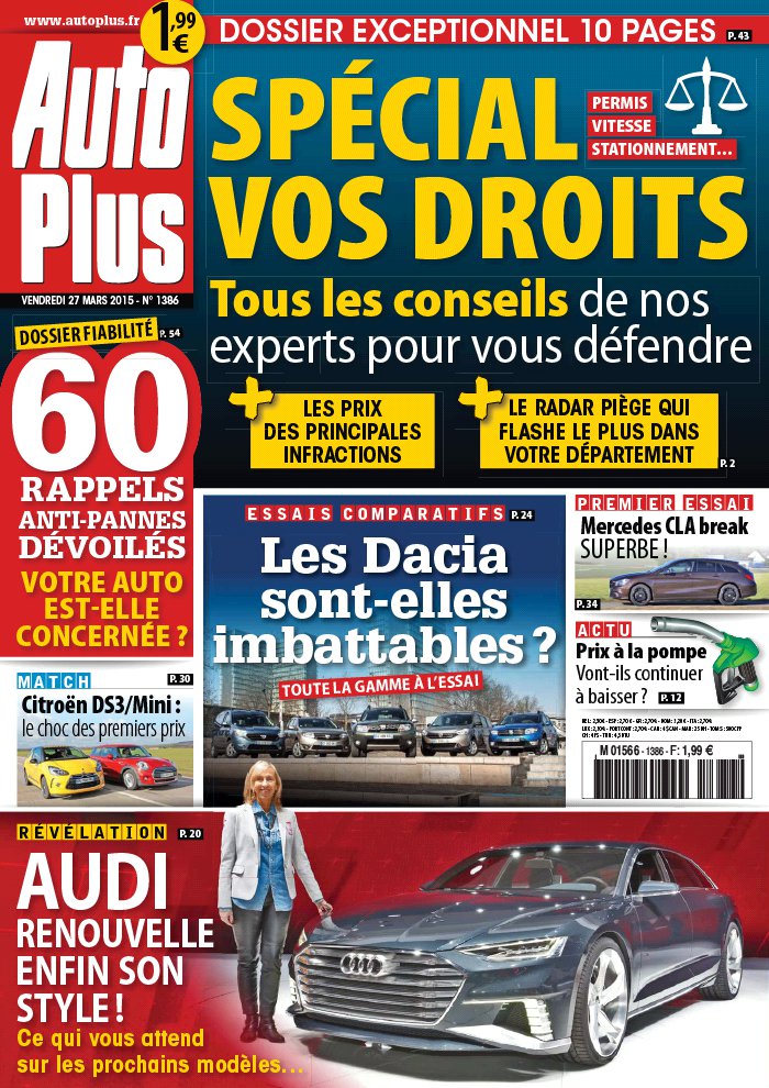 Auto Plus N°1386 du 27 mars 2015 à télécharger sur iPad