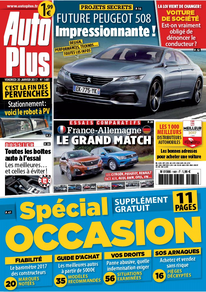 Auto Plus N°1481 du 20 janvier 2017 à télécharger sur iPad