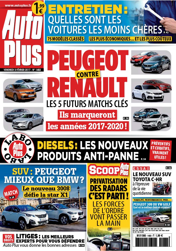 Auto Plus N°1483 du 03 février 2017 à télécharger sur iPad