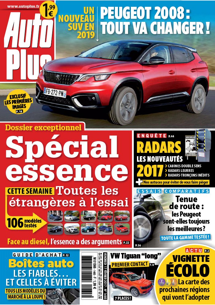 Auto Plus N°1485 du 17 février 2017 à télécharger sur iPad