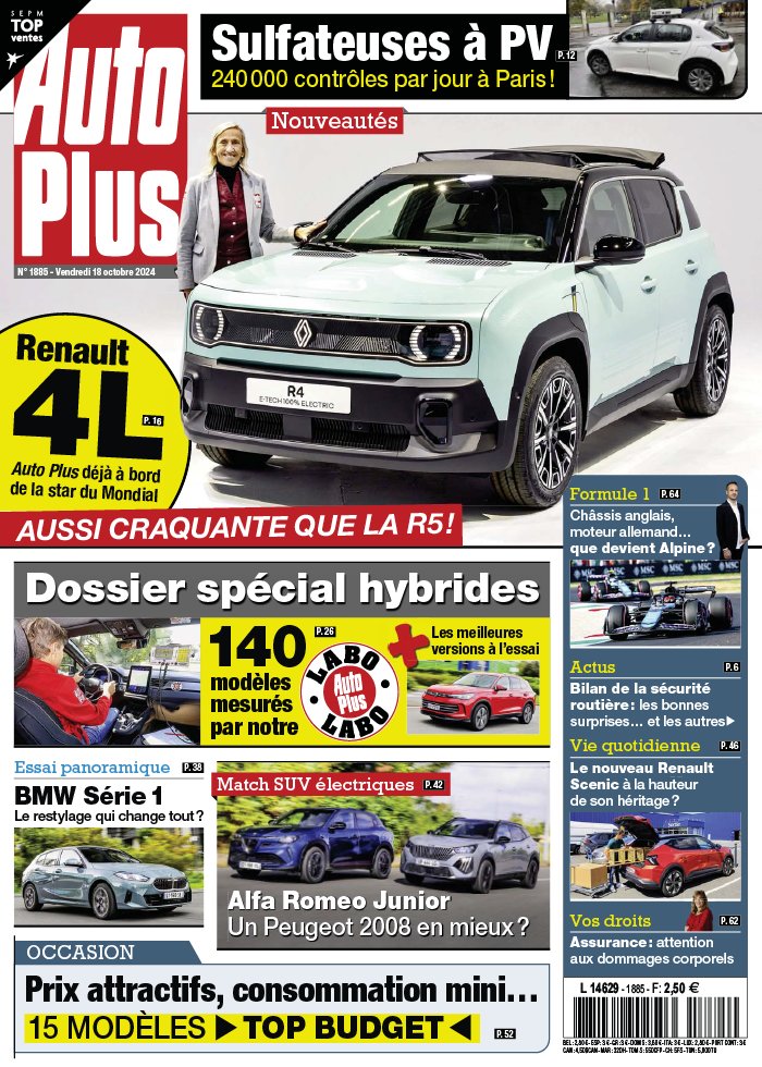 Auto Plus N°1885 du 18 octobre 2024 à télécharger sur iPad