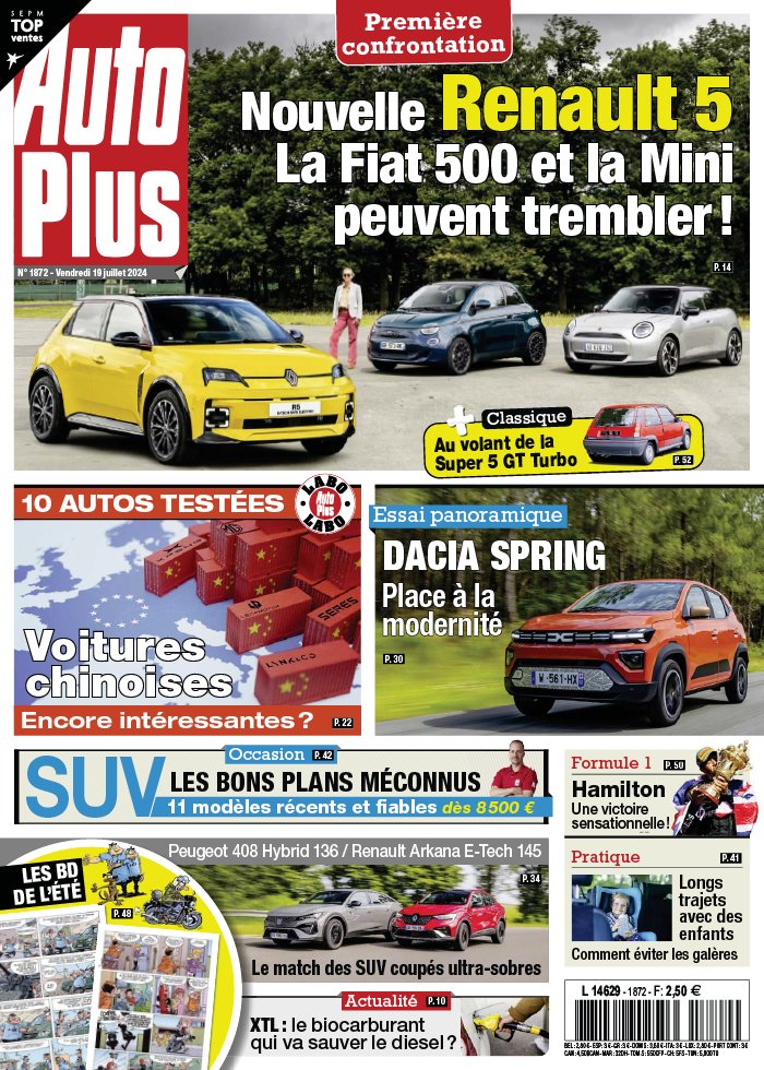 Auto Plus N°1872 du 19 juillet 2024 à télécharger sur iPad