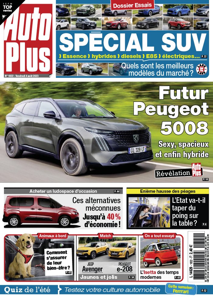 Auto Plus N°1822 du 04 août 2023 à télécharger sur iPad