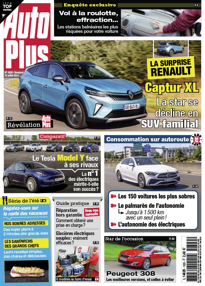 Auto Plus N°1820 du 21 juillet 2023 à télécharger sur iPad