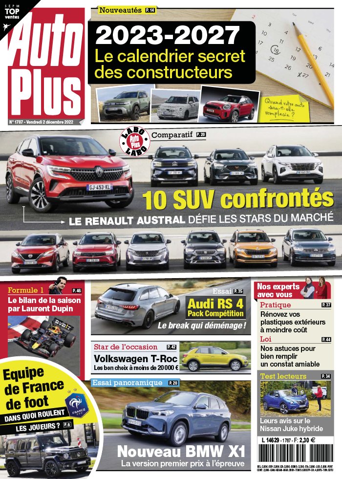 Auto Plus N°1787 du 02 décembre 2022 à télécharger sur iPad
